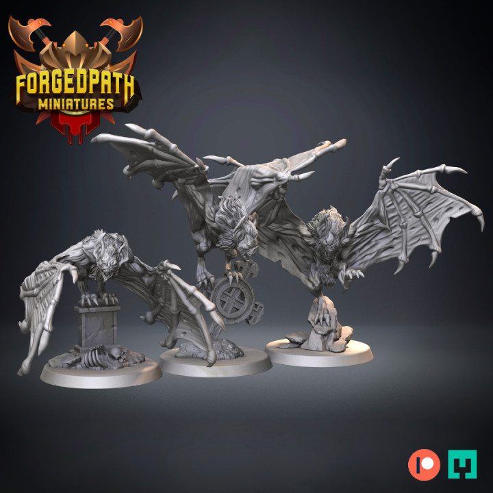 3D Printable Giant Vampire Bats - Undead by Forged Path Miniatures