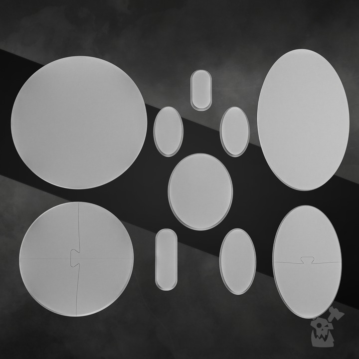 3D Printable BASES - Blank Template for Bases x9 by dakkadakka.store