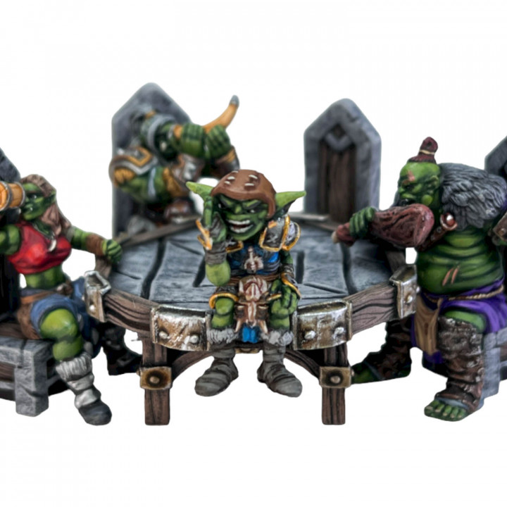 3D Printable Dining orcs (SITTING FOLKS) by Tiny Furniture
