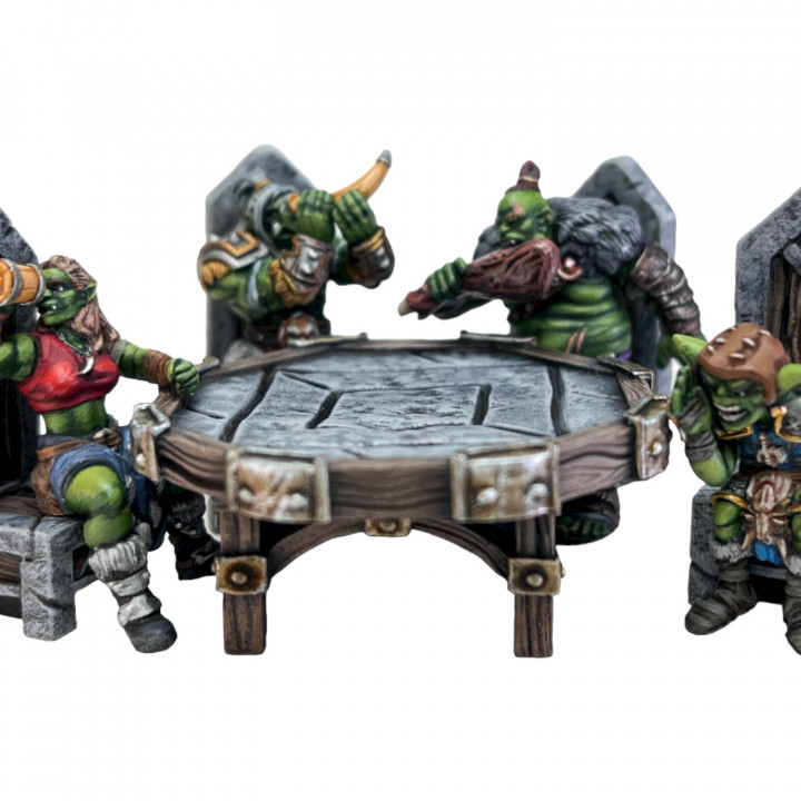3D Printable Dining orcs (SITTING FOLKS) by Tiny Furniture