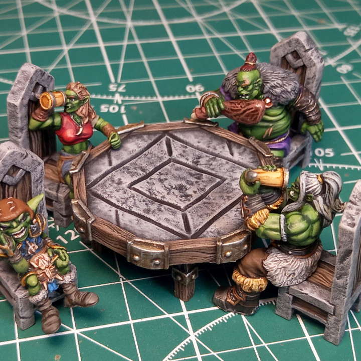 3D Printable Dining orcs (SITTING FOLKS) by Tiny Furniture
