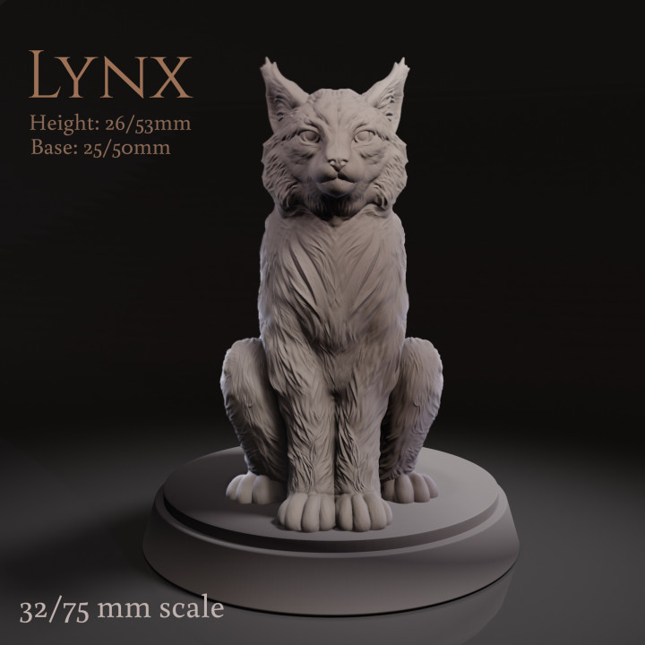 3D Printable Lynx by Animals & Creatures Minis