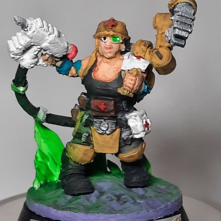 3D Print of Sci-Fi Female Dwarf Medic by perrywatson