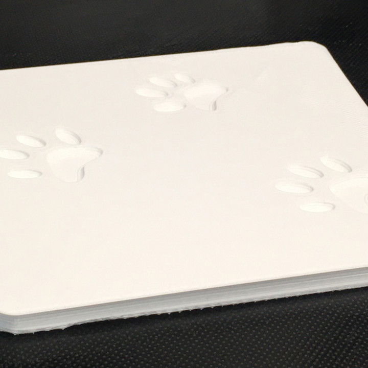 3D Printable Cat Footprint Coaster by Brian Grossmiller