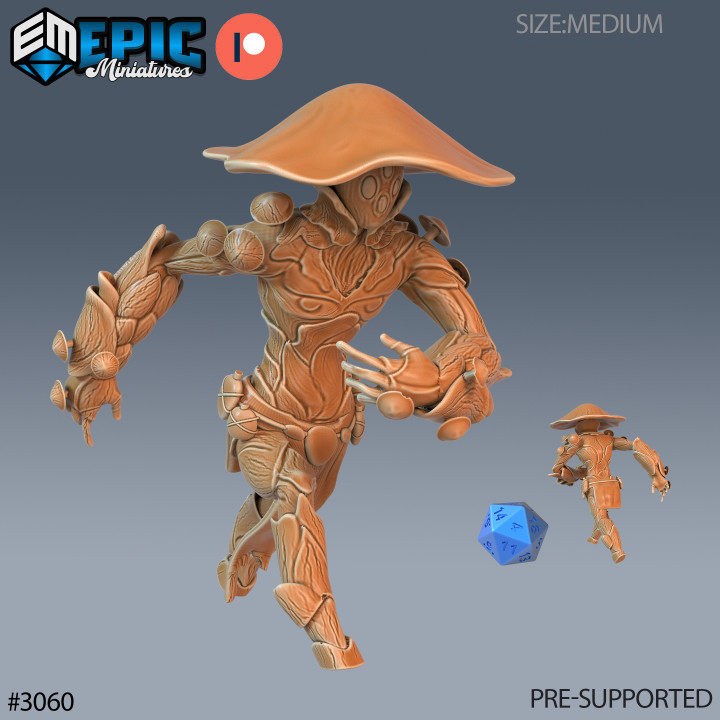 3D Printable Mushroom Folk Set / Infested Warrior / Fungus Fighter ...