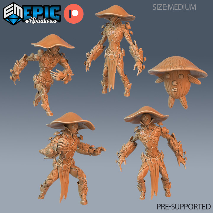 3D Printable Mushroom Folk Set / Infested Warrior / Fungus Fighter ...