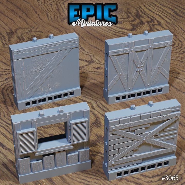 3D Printable Modular Tavern Tiles / Medieval / Human Village Building ...