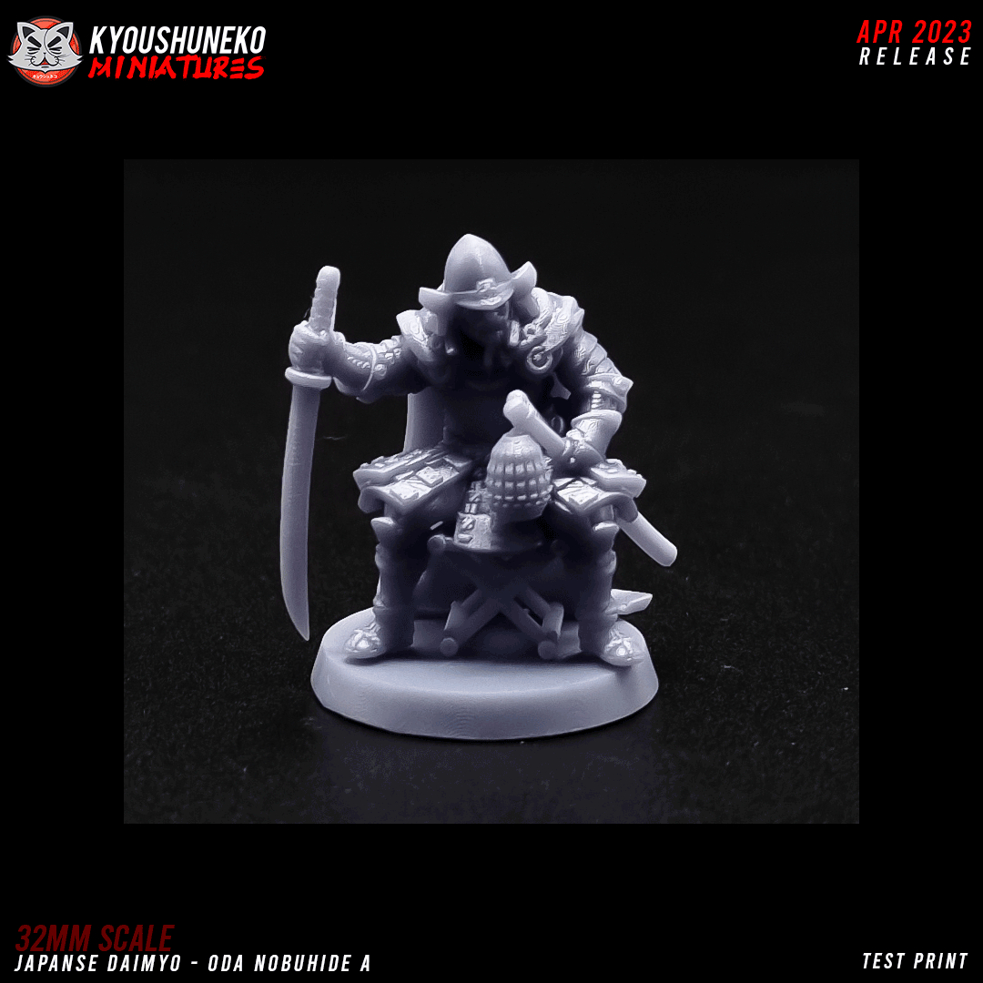 3D Printable Japanese Daimyo Oda Nobuhide A by Kyoushuneko Miniatures