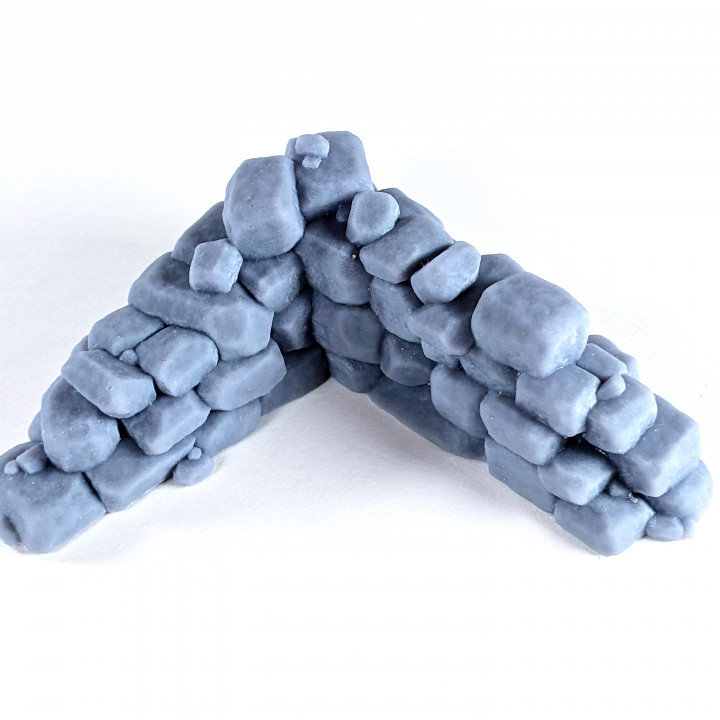 3D Printable Stone Wall Ruins by Custom Miniature Maker