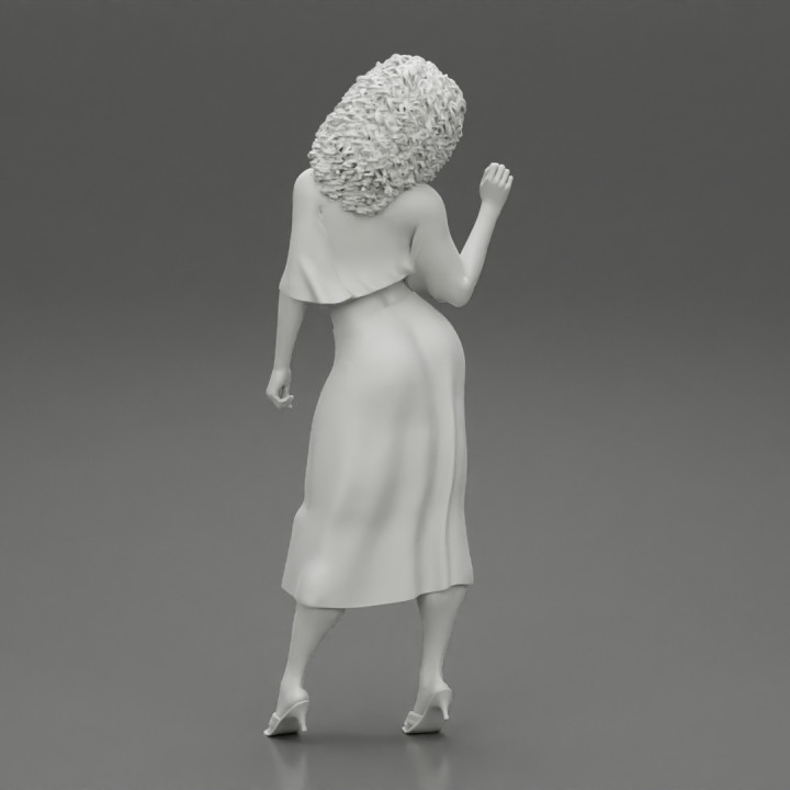 3D Printable Attractive Girl With Curly Hair Posing by 3DGeschaft ...