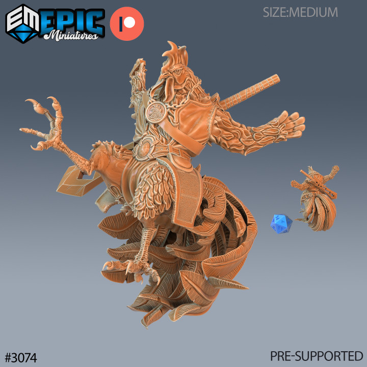 3D Printable Rooster Warrior Set / Birdfolk / Terror Bird / Large ...