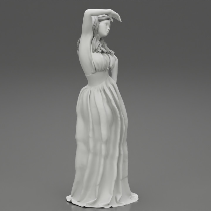 3D Printable Beautiful Woman in Dress by 3DGeschaft Miniatures Figures