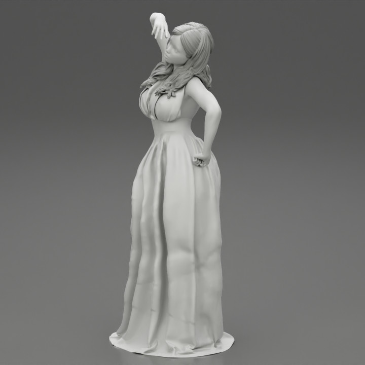 3D Printable Beautiful Woman in Dress by 3DGeschaft Miniatures Figures