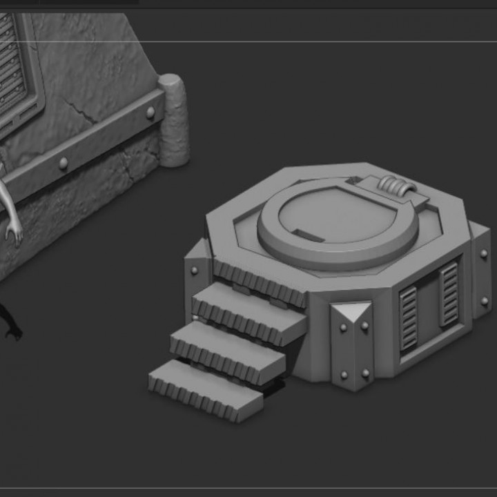 3D Printable Bunker Entrance by Karl Perrotton