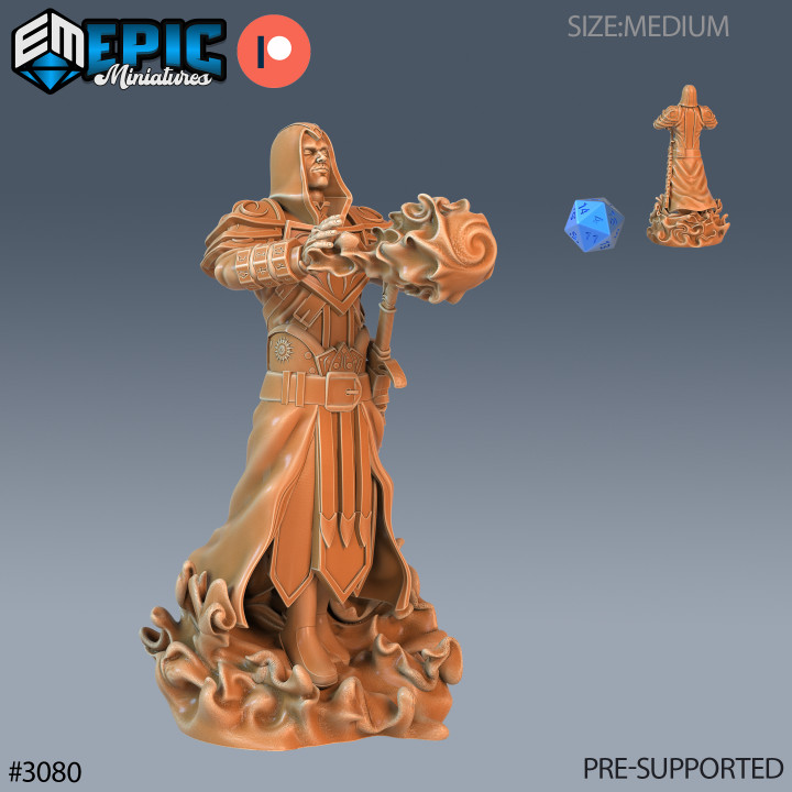 3D Printable Warlock Player Character Set / Human Shaman / Evil ...