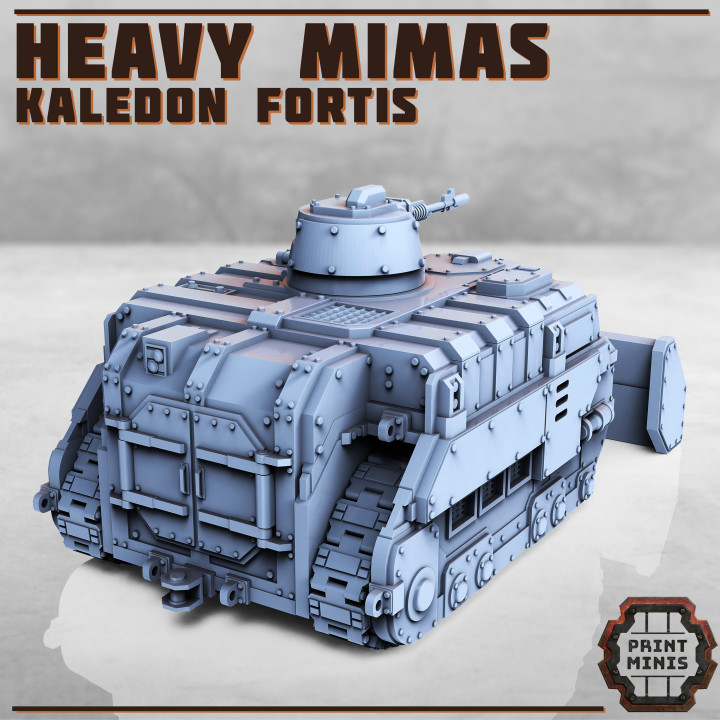 3D Printable Mimas Tank - Troop Carrier & Heavy Armour by Print Minis