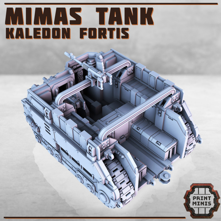 3D Printable Mimas Tank - Troop Carrier & Heavy Armour by Print Minis