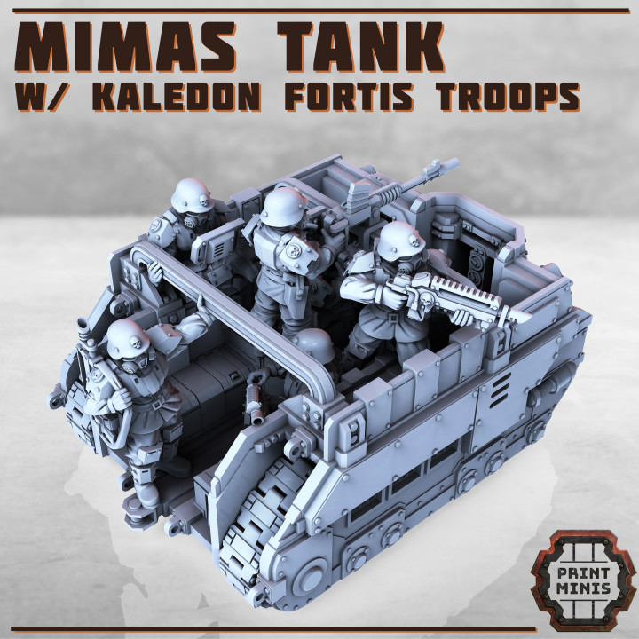 3D Printable Mimas Tank - Troop Carrier & Heavy Armour by Print Minis