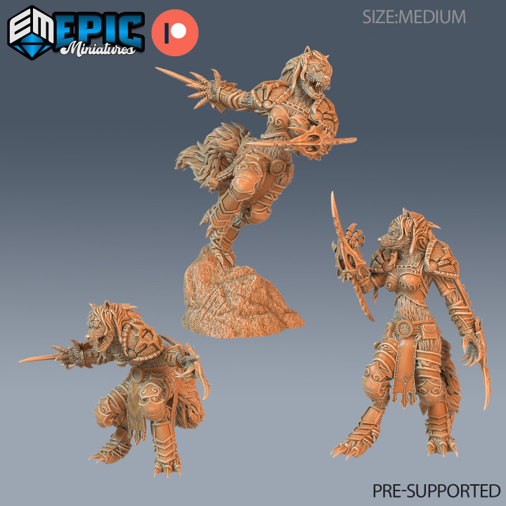 3D Printable Werewolf Adventurer Female Set / Woman Wolf Hybrid ...