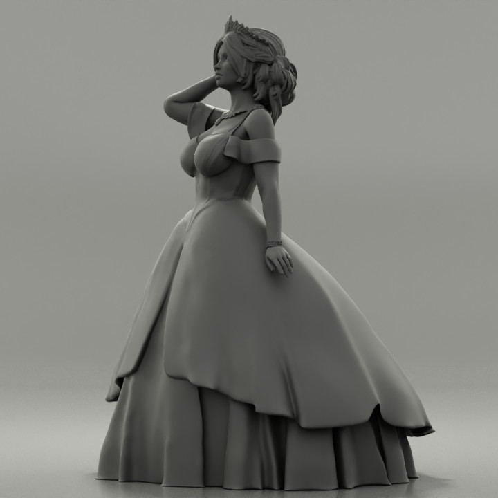 3D Printable Beautiful Bride In White Dress On Her Wedding Day by ...
