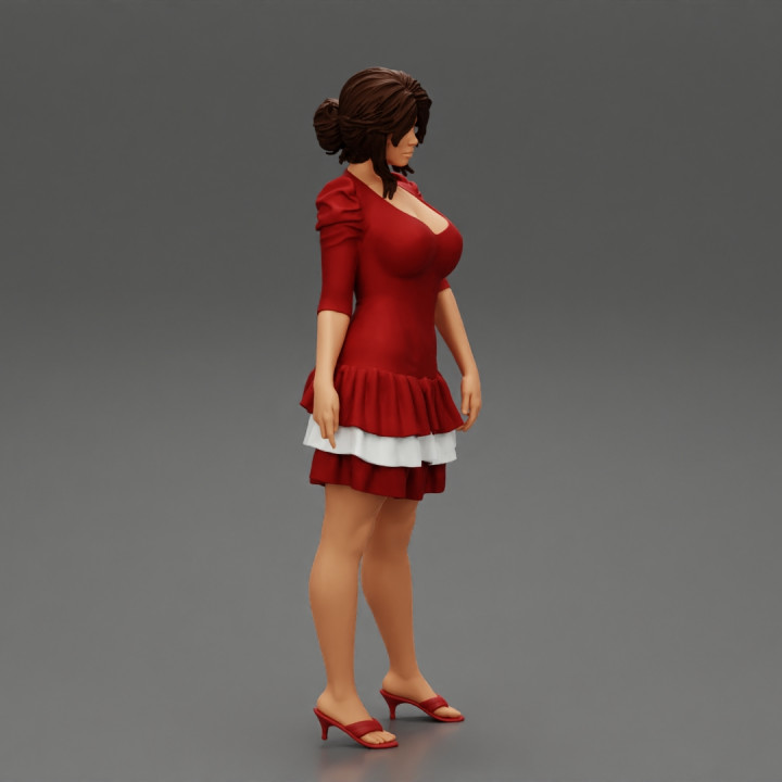 3D Printable Beautiful lady in elegant robe by 3DGeschaft Miniatures ...