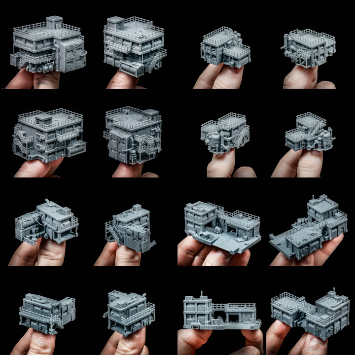 3D Printable Research Buildings by The Lazy Forger
