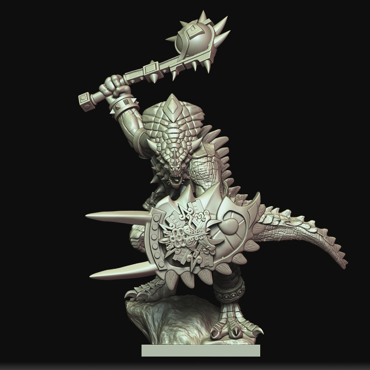 3D Printable SAURIAN ROK HERO by Raven Twin Miniatures