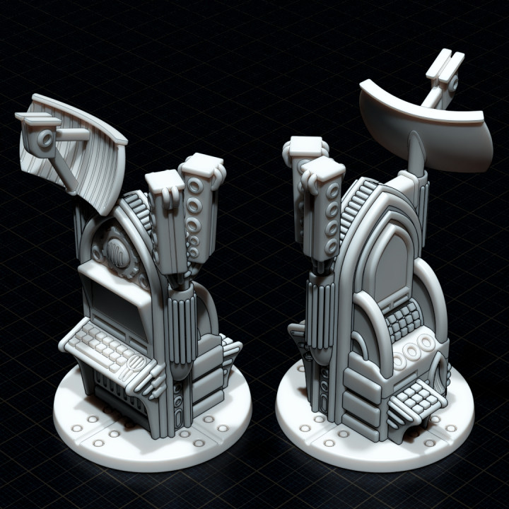 3D Printable Objective Marker Token - Transmission Array by Tinker Junkie