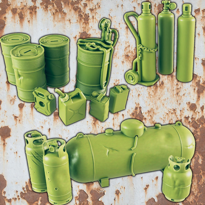 3D Printable Gas, Oil, and Propane Tanks [PRE-SUPPORTED] by Evan Carothers