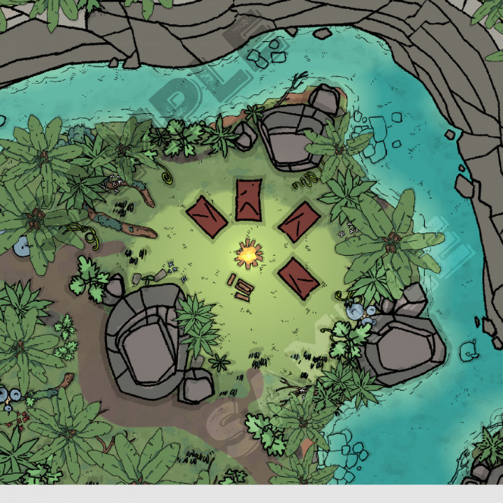 3D Printable Jiiboni Bush Jungle-Themed Map Set (JB) by August McDaniel