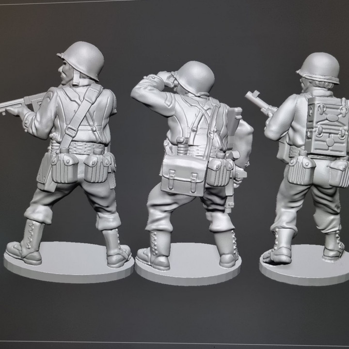 3D Printable US Army Rangers WW2 20mm 1/72 Elhiem by matthew hingley