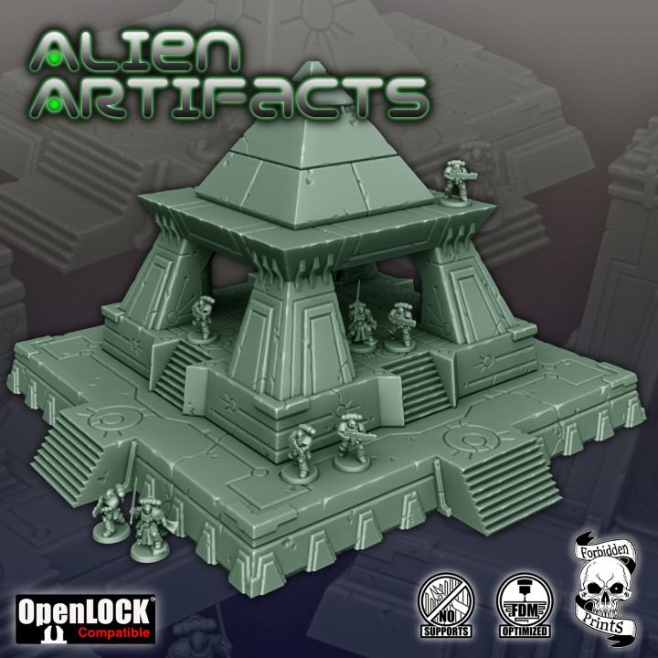 3D Printable Alien Artifacts - Pyramid Set by Forbidden Prints