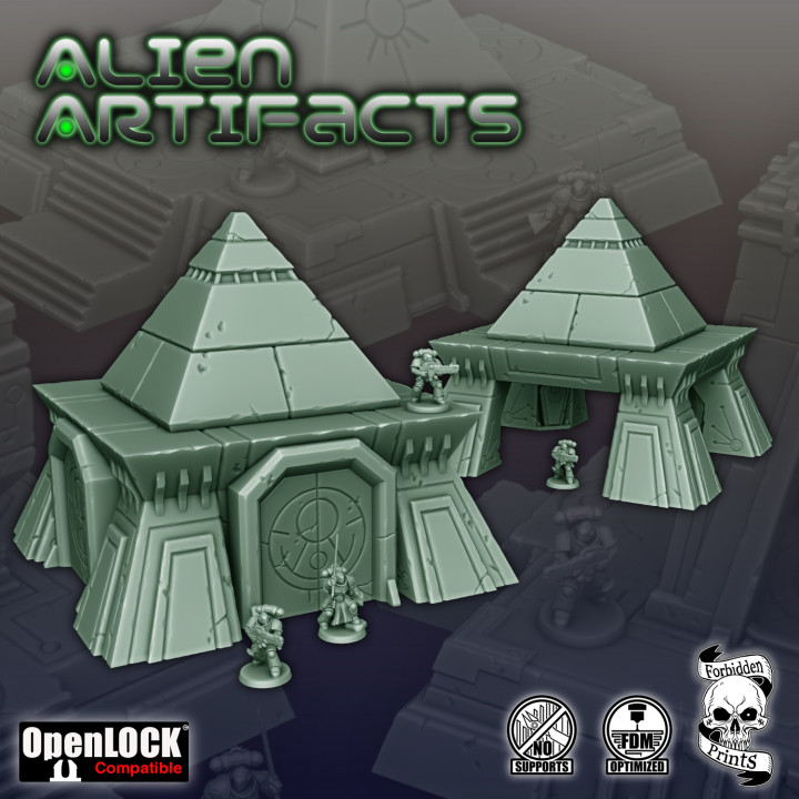 3D Printable Alien Artifacts - Pyramid Set by Forbidden Prints