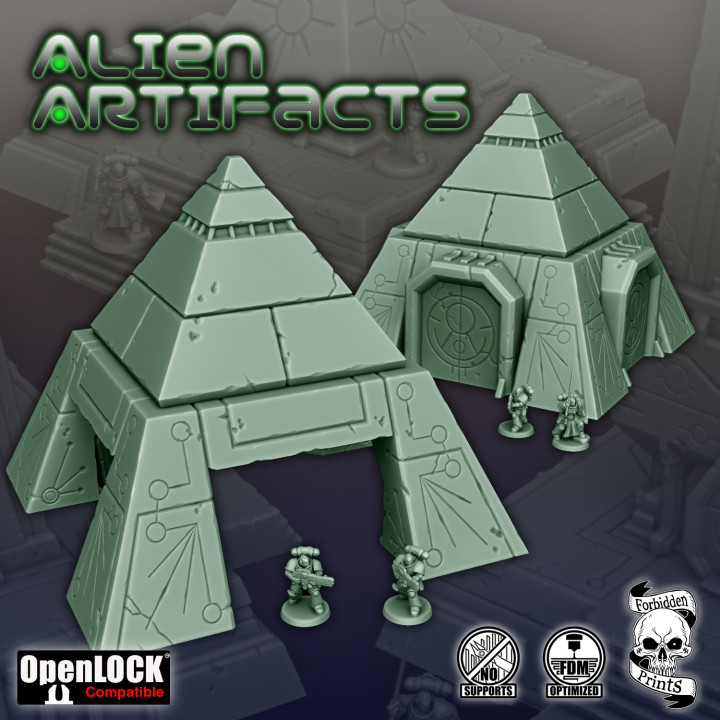 3D Printable Alien Artifacts - Pyramid Set by Forbidden Prints