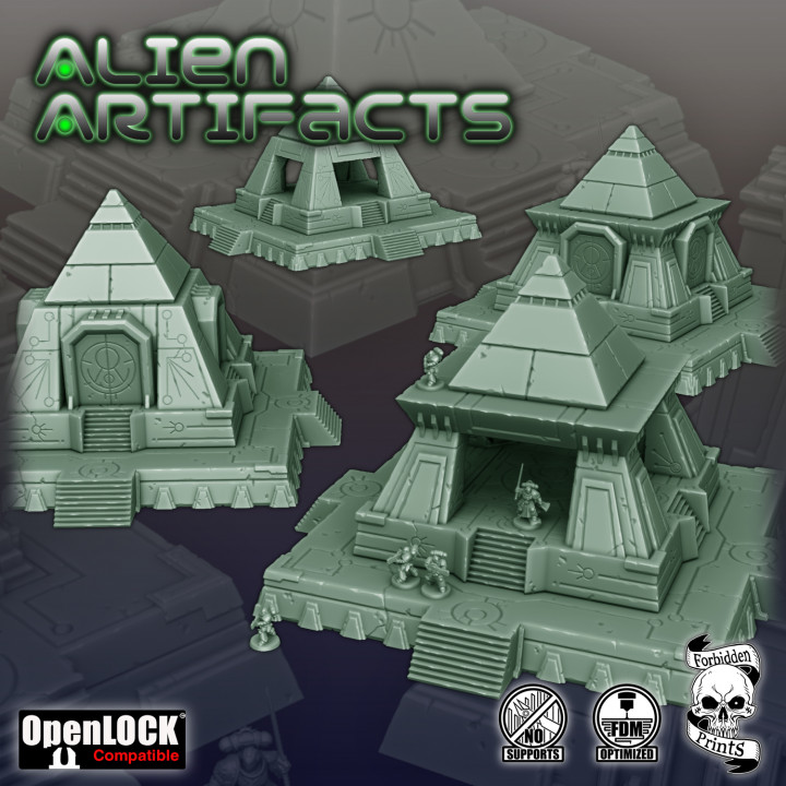 3D Printable Alien Artifacts - Pyramid Set by Forbidden Prints