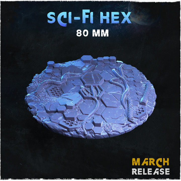 3D Printable Sci-fi Hex - Bases & Toppers (Big Set ) by Zabavka Workshop