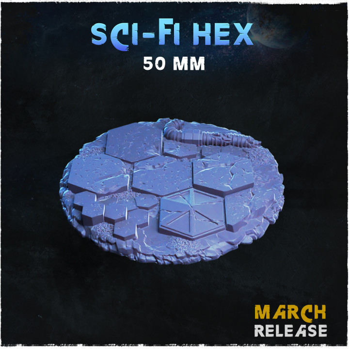 3D Printable Sci-fi Hex - Bases & Toppers (Big Set ) by Zabavka Workshop