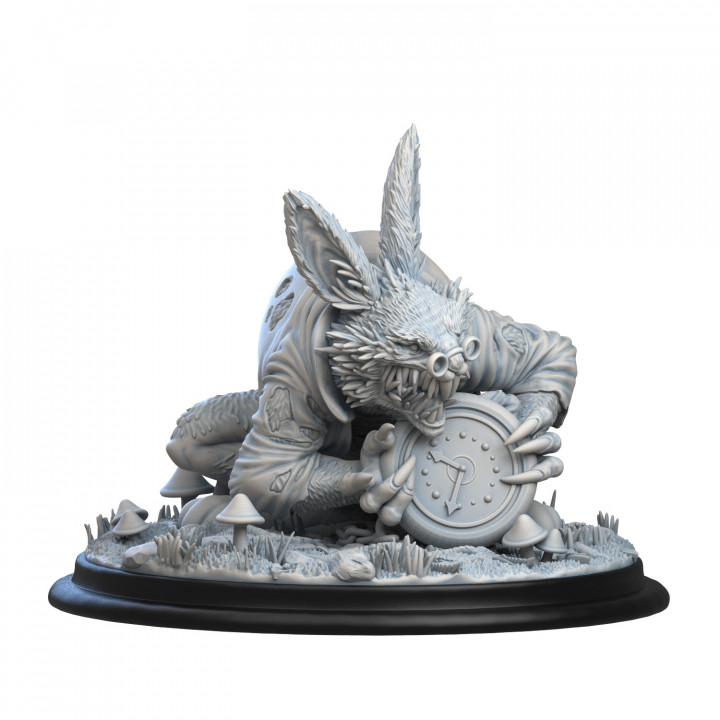 3D Printable White Rabbit Creature by Silvia Corso