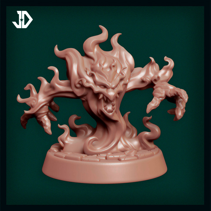 3D Printable Leader Fire Terror of Tziich A by 3D miniatures Juan Dadomo