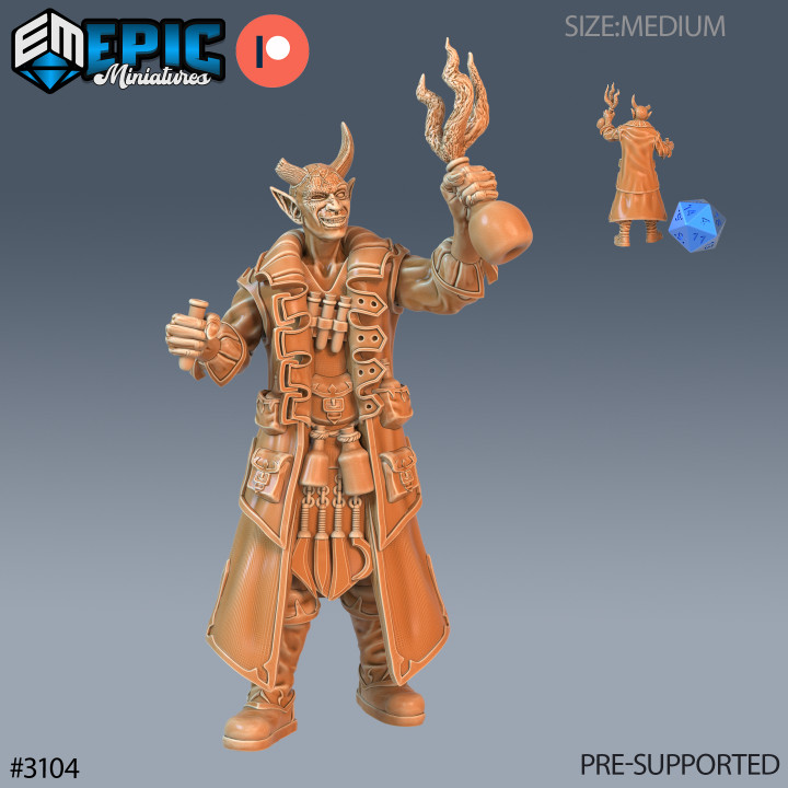 3D Printable Tiefling Rogue Player Character Set / Human Devil Hybrid ...