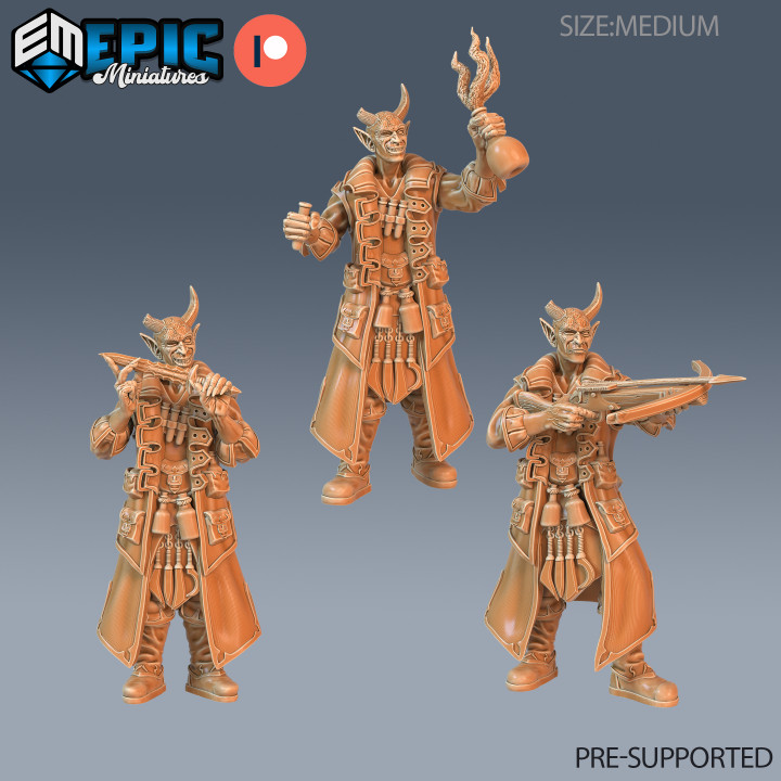 3D Printable Tiefling Rogue Player Character Set / Human Devil Hybrid ...