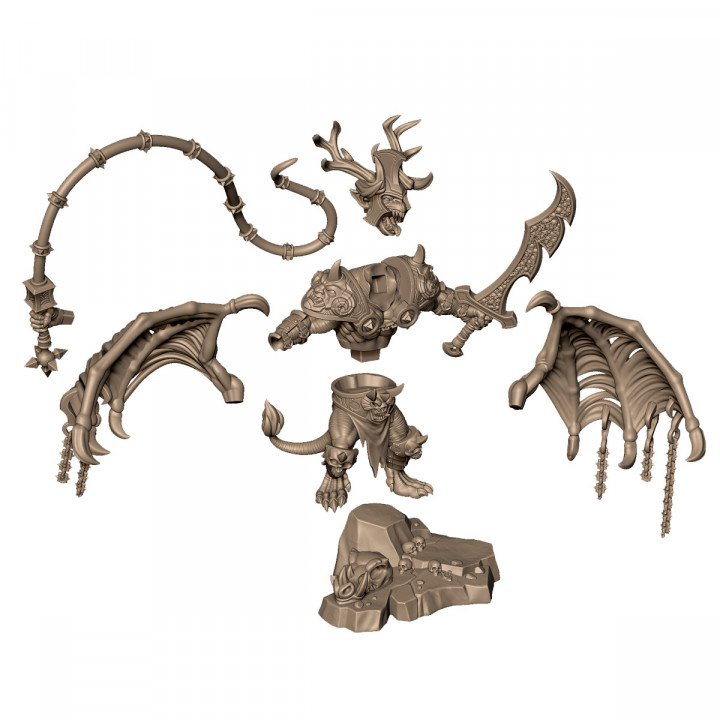 3D Printable Death antler gargoyle by Willy Kao