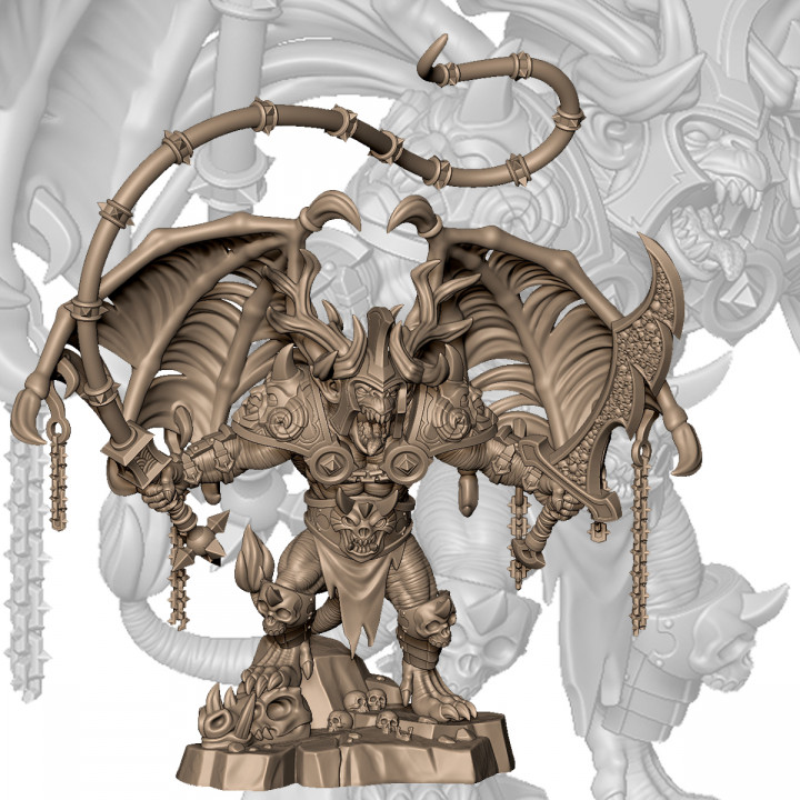3D Printable Death antler gargoyle by Willy Kao