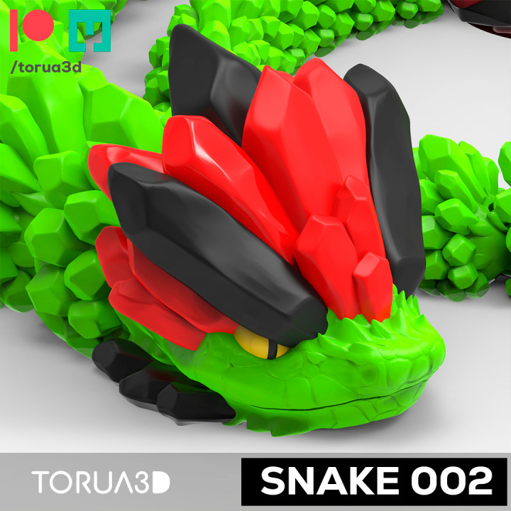 3D Printable Articulated Snake 002 by Torua3D