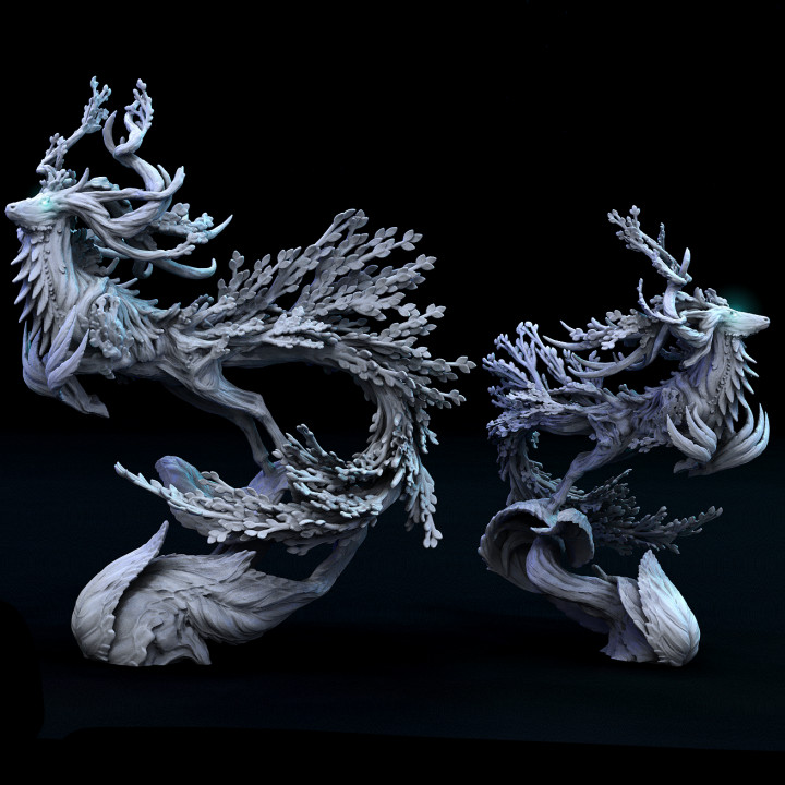 3D Printable Thicket Stag (Pose 01)(More elaborate) by Mini Monster Mayhem