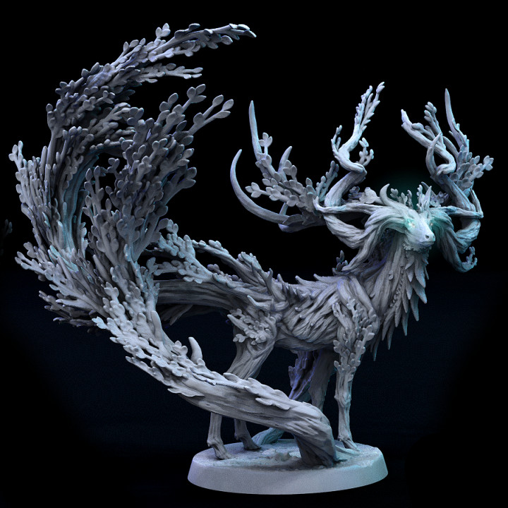 3D Printable Thicket Stag (Pose 02)(More elaborate) by Mini Monster Mayhem