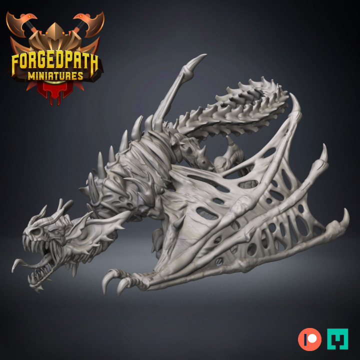 3D Printable Undead Wyvern - Feral Nightmare by Forged Path Miniatures
