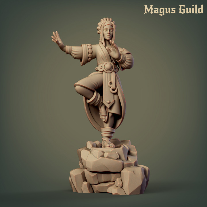 3D Printable Human Monk Female – MG4.2 by Magus Guild