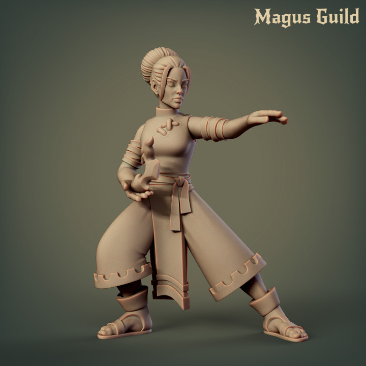 3D Printable Human Monk Female – MG4.3 by Magus Guild