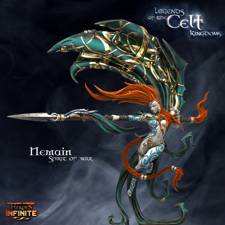 3D Printable Nemain Spirit of War by Heroes Infinite